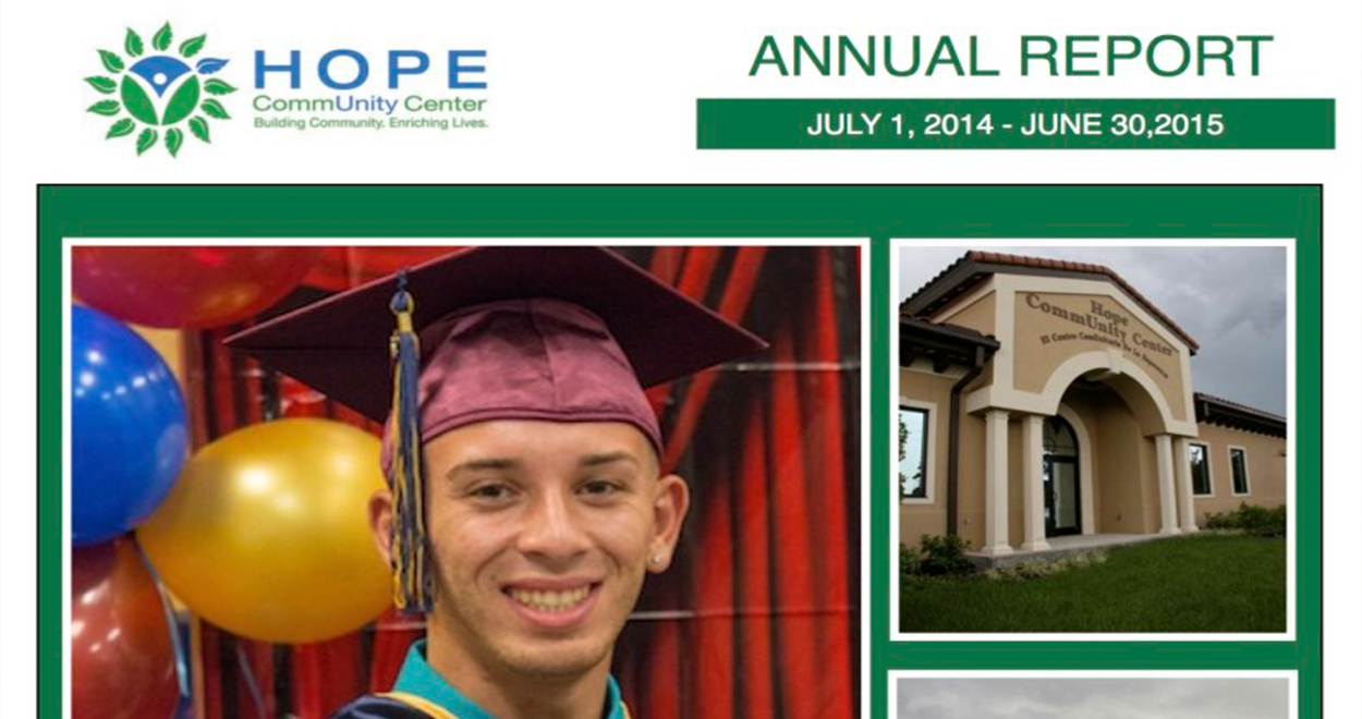 Annual Report 2014 – 2015 Is Available! - Hope CommUnity Center